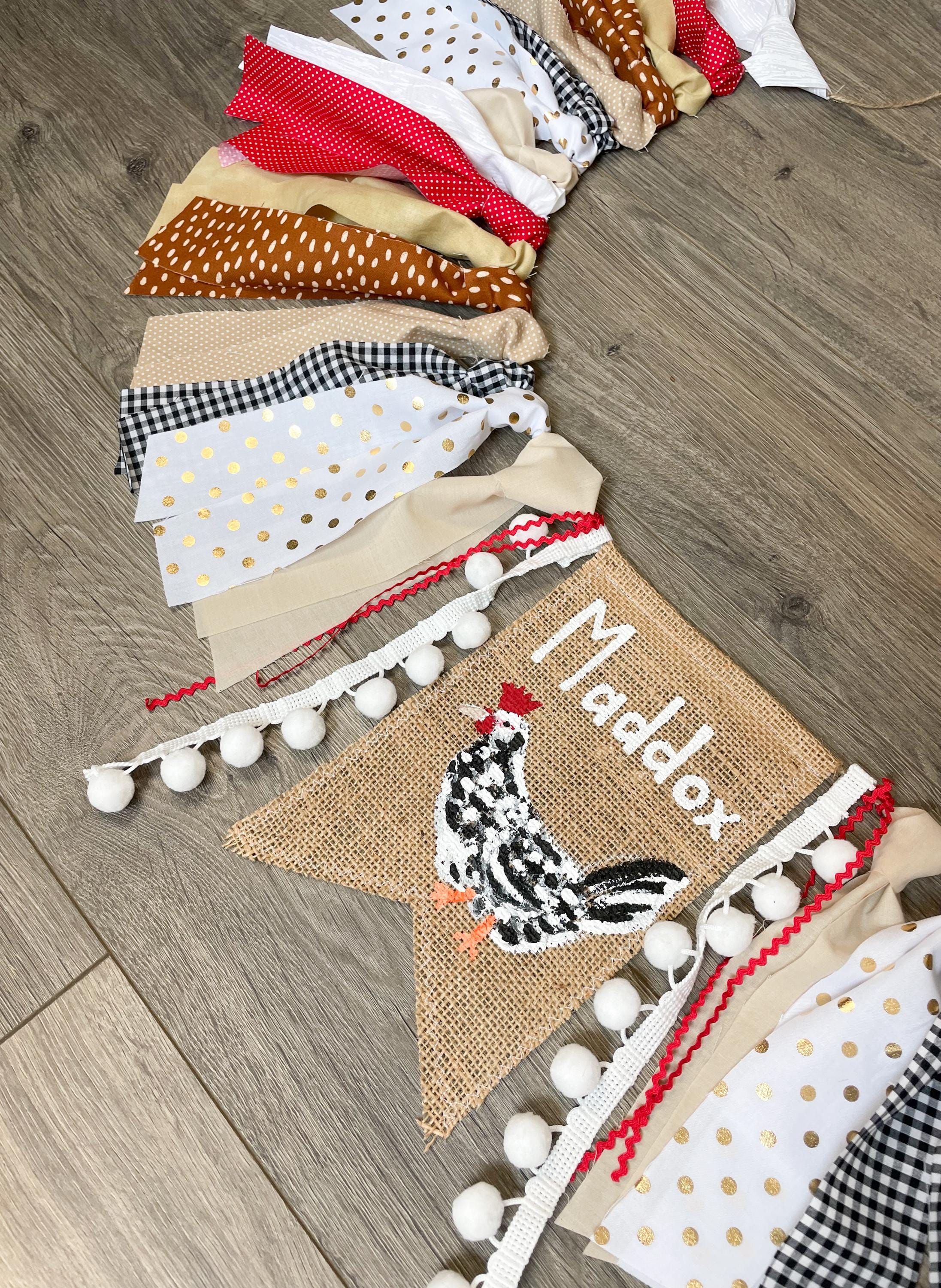 Chicken Highchair Banner: Personalized This Chick is One Farm Rooster ...
