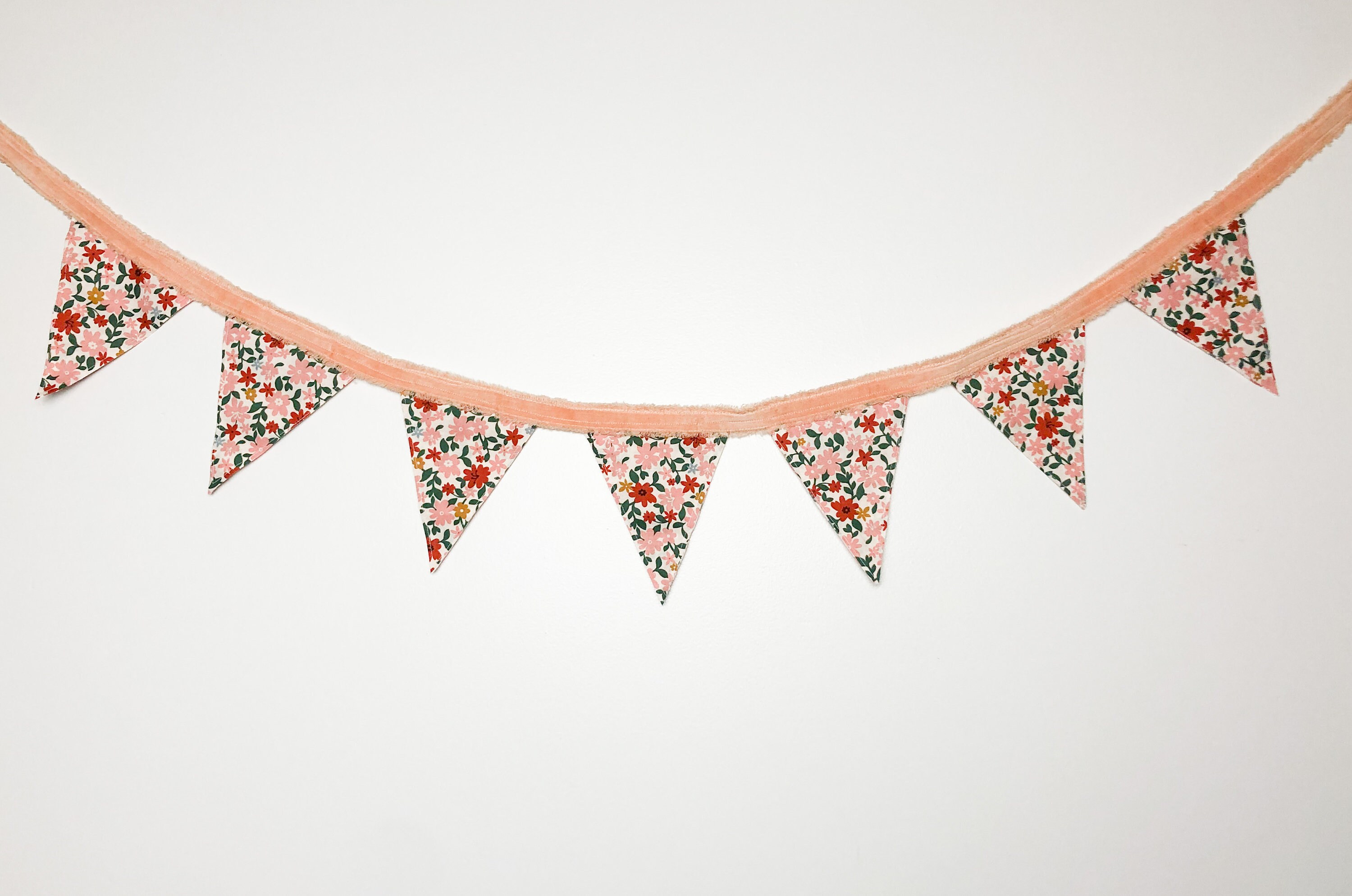 Blush Pink Flower Velvet Fabric Pennant Banner/girl - Etsy