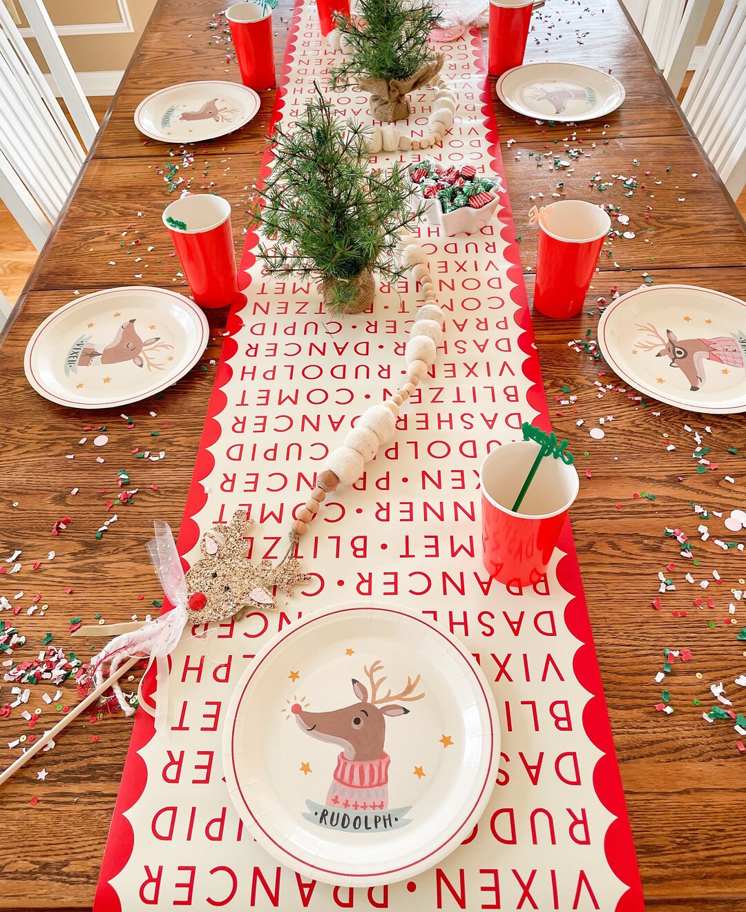 Reindeer Plates Christmas Paper Plates Funny Rudolph Friends Paper ...