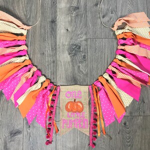 Pumpkin First Birthday High Chair Banner/one Little Pumpkin/cake Smash ...