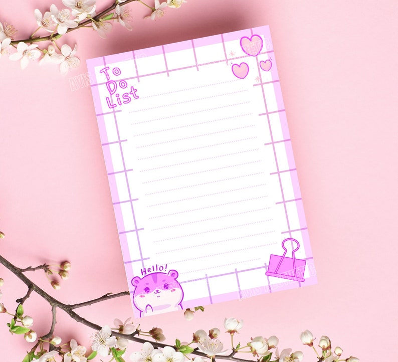 Aesthetic Kawaii Printable Notepad Sheet Aesthetic Cute - Etsy