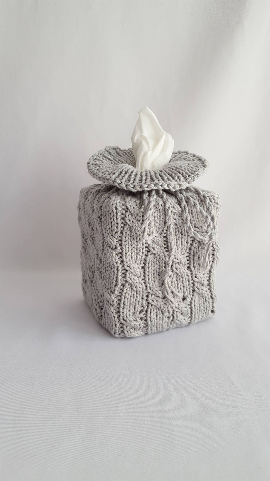 Modern Gray Tissue Box Cover Square Cable Square Facial Tissue Box ...