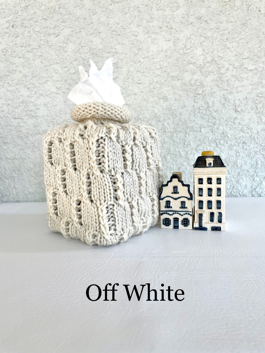 Square OFF White Tissue Box Cover Home Decor 100% Reusable Yarn Chic ...