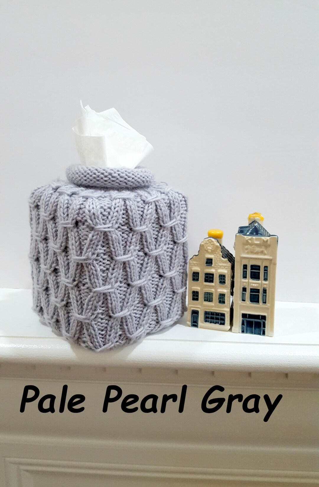 Modern Tissue Box Cover Cube Gray Knit Tissue Box Cover Gray Decor Chic ...
