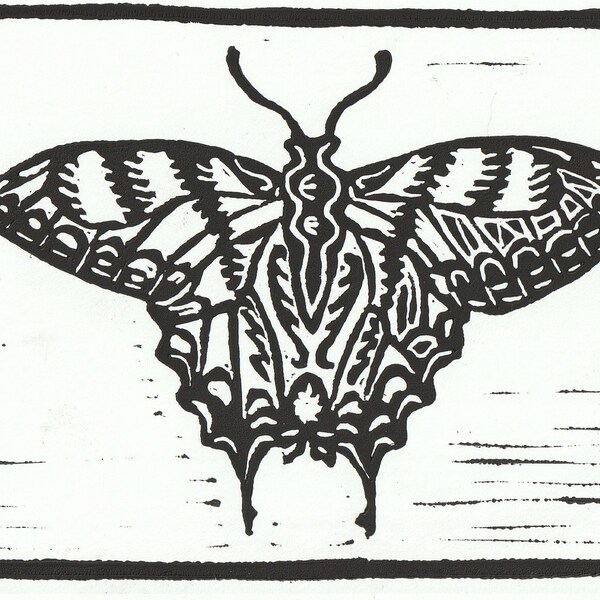 Butterfly Linocut - Etsy