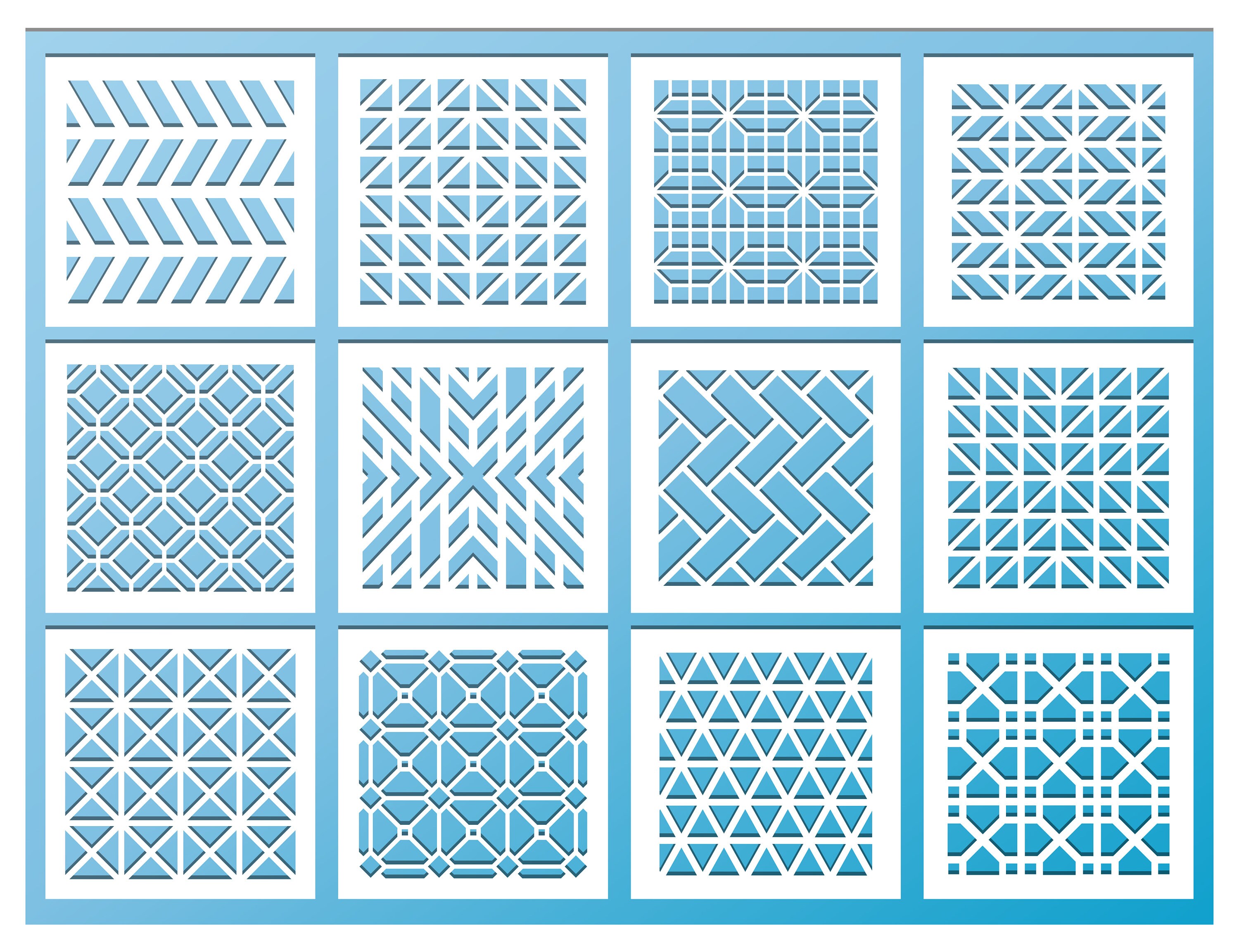Stencil Set 12 PIECES Geometric Pattern 10cm X 10cm 35 X | Etsy