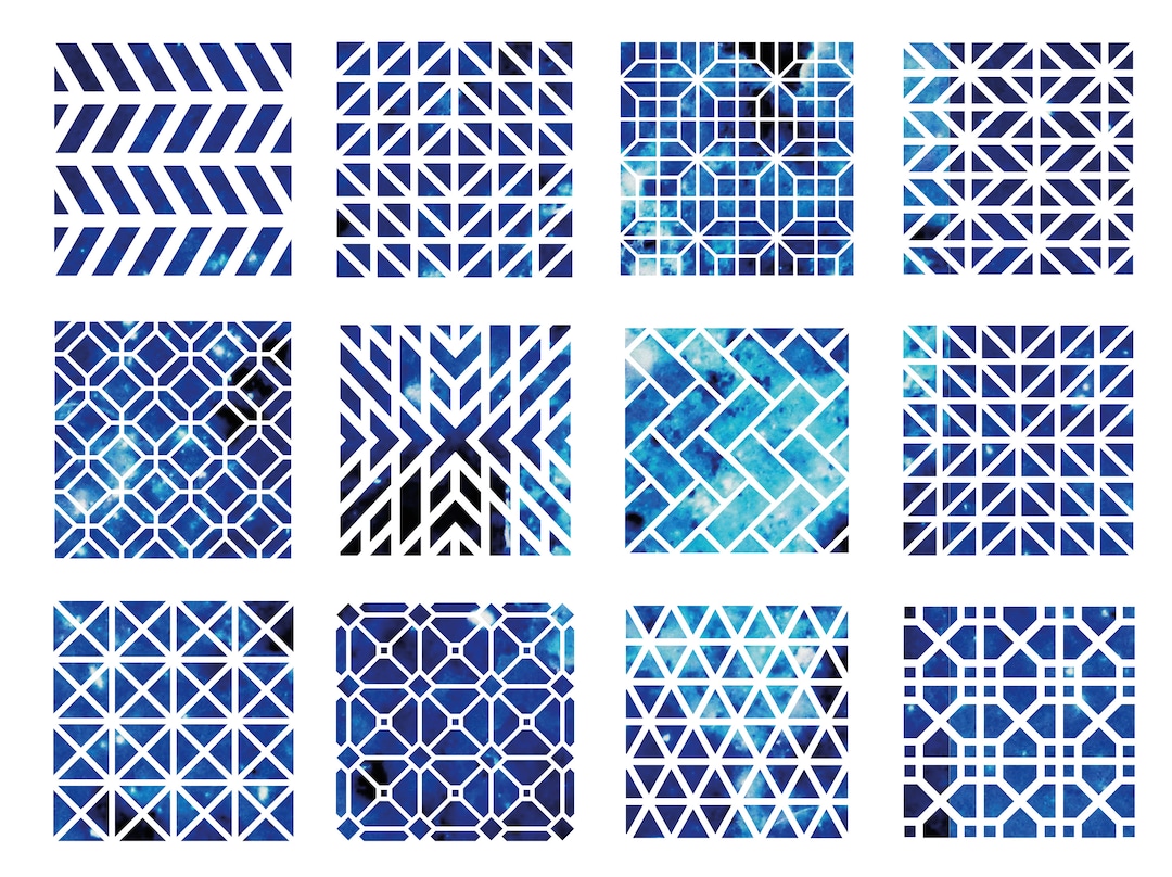 Stencil Set, 12 PIECES, Geometric Pattern 10cm X 10cm (3,5 X 3,5in) - Etsy
