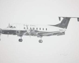 FedEx Boeing 757 11x14 Archival print of pencil drawing. | Etsy