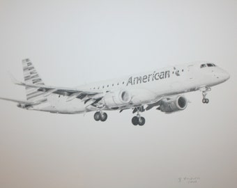 FedEx Boeing 757 11x14 Archival print of pencil drawing. | Etsy