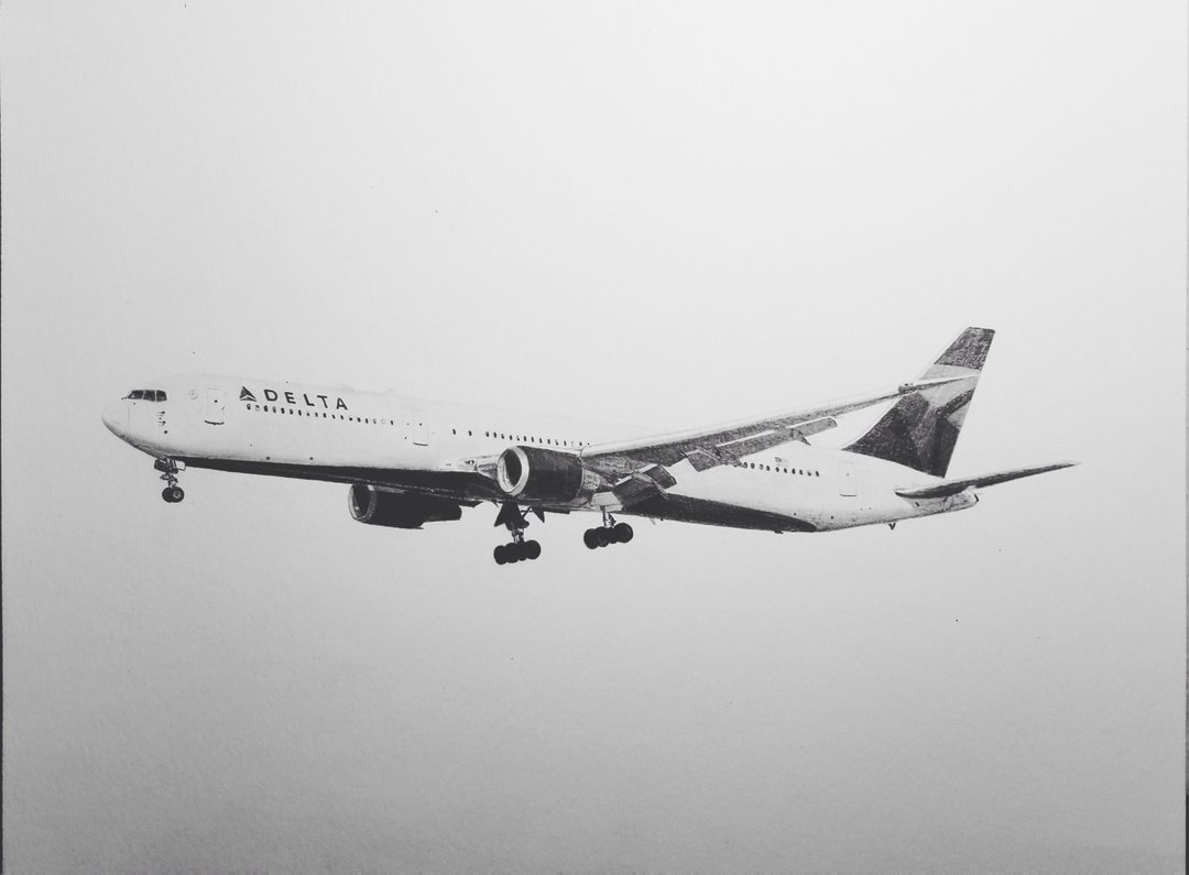 Delta Airlines Boeing 767-400 Custom Art Print for Pilot, Flight ...