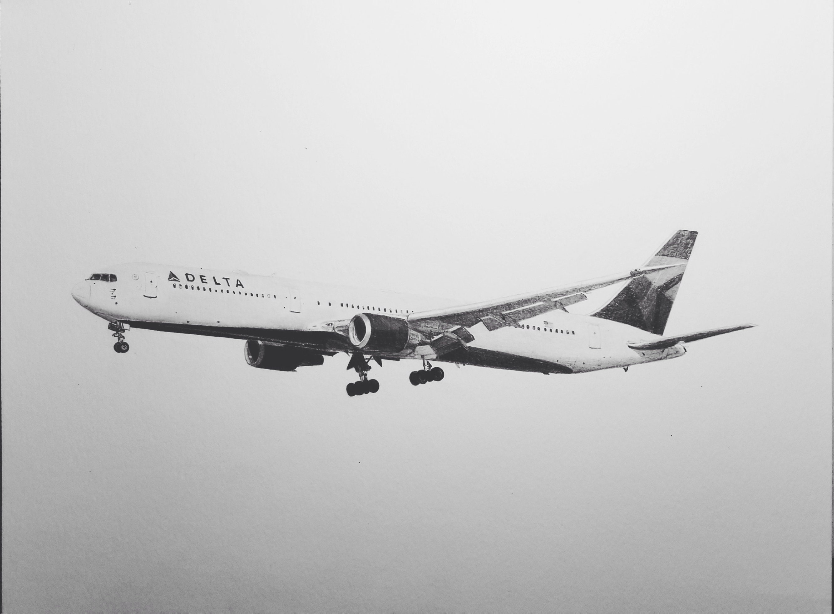 Delta Airlines Boeing 767-400 Custom Art Print for Pilot, Flight ...