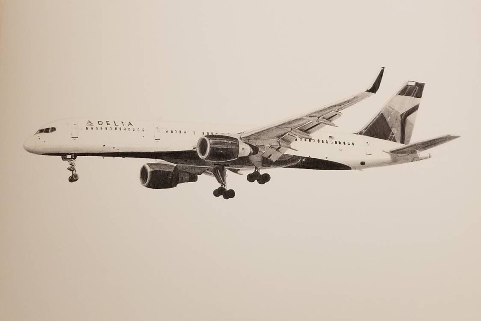 Delta Airlines Boeing 757 200 custom art print for pilot | Etsy