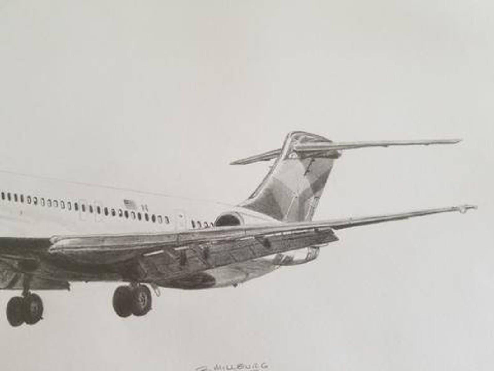 Delta Airlines MD88 Pencil Drawing Fine Art Print You Choose Tail ...