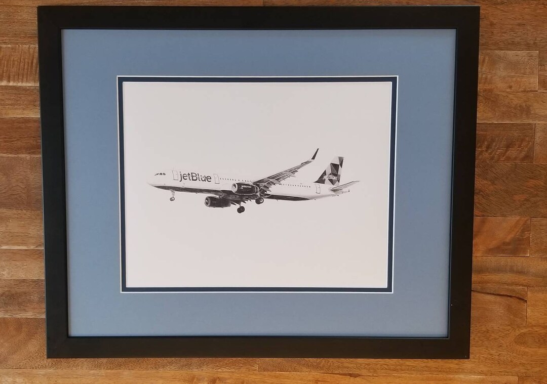 Jetblue Airbus "mint" Custom Art Print for Pilot, Flight Attendant ...