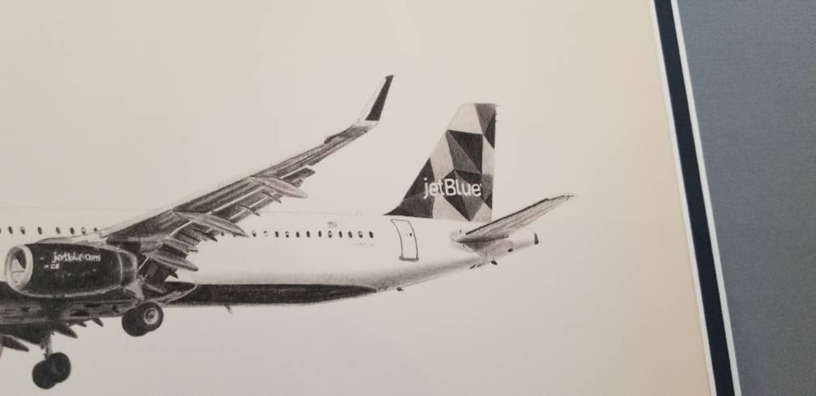 Jetblue Airbus "mint" Custom Art Print for Pilot, Flight Attendant ...