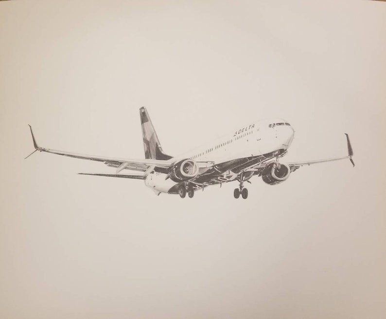 Delta Airlines 737 Custom Art Print for Pilot, Flight Attendant, Travel ...