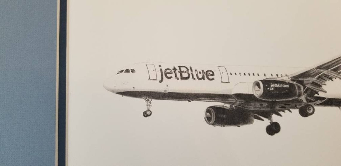 Jetblue Airbus "mint" Custom Art Print for Pilot, Flight Attendant ...