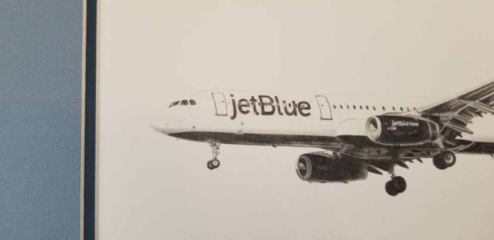 Jetblue Airbus "mint" Custom Art Print for Pilot, Flight Attendant ...