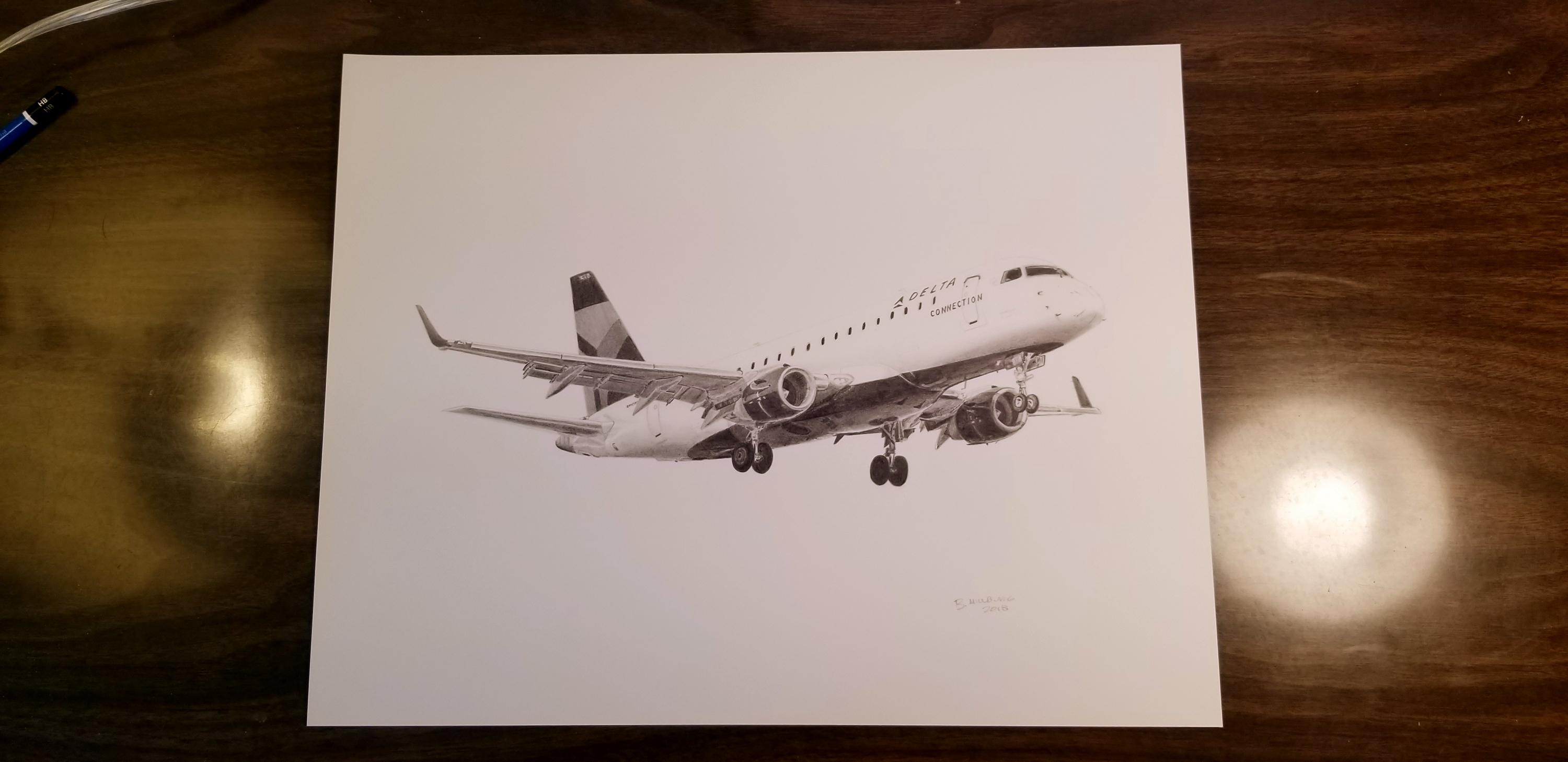Delta Connection Embraer 170 Custom Art Print for Pilot, Flight ...