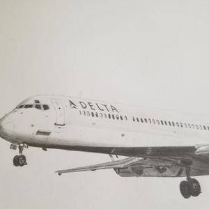 Delta Airlines MD88 Pencil Drawing Fine Art Print You Choose Tail ...