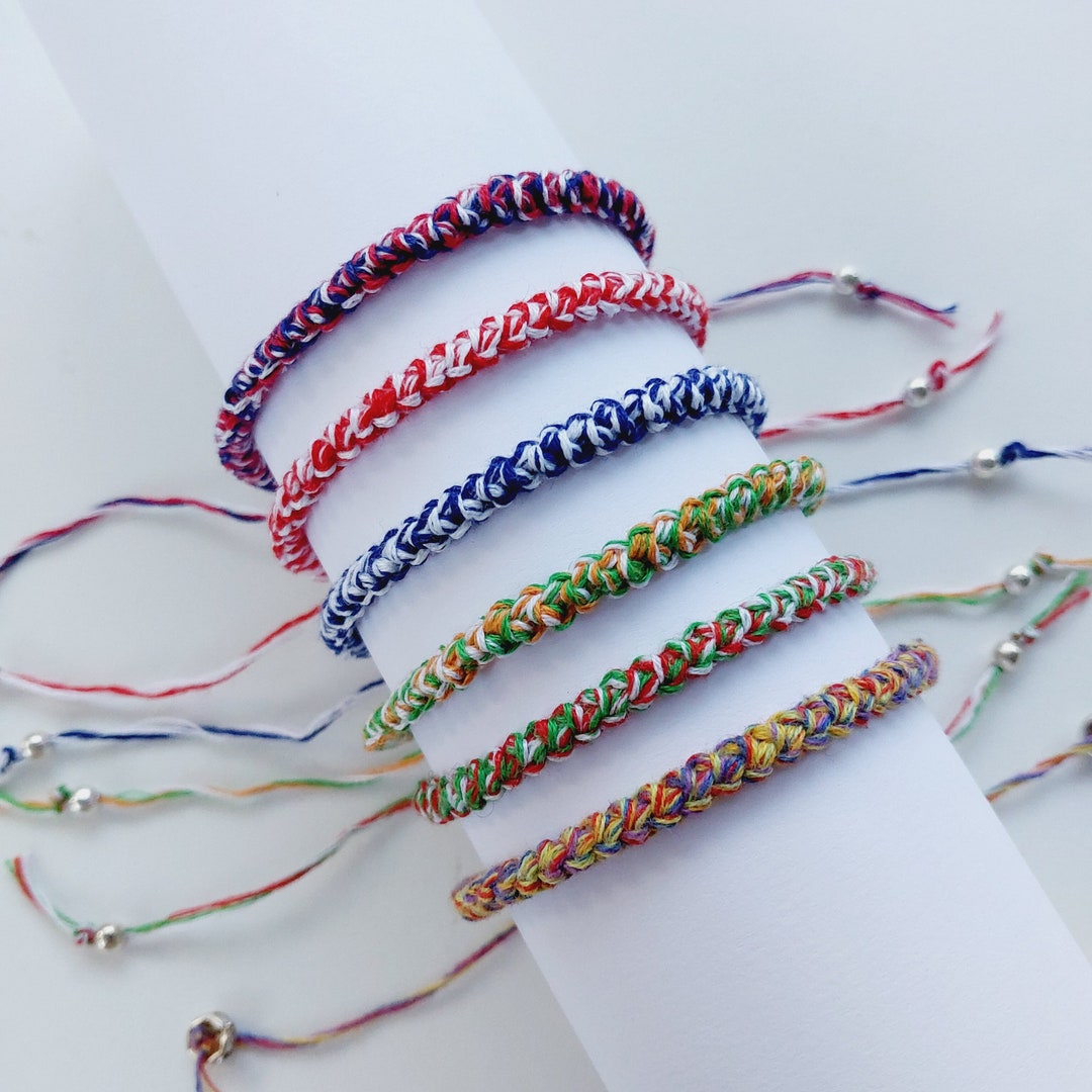 Friendship Bracelets, 100% Cotton Thread Cord With Decorative Bead ...