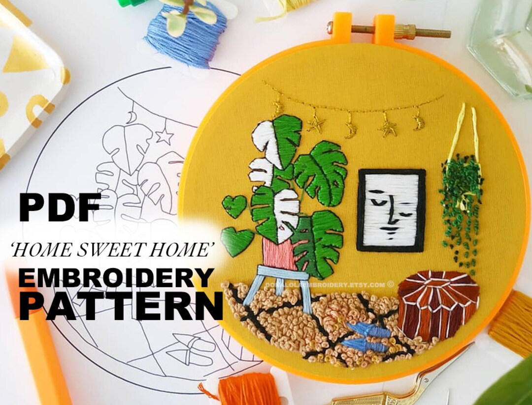 Easy Embroidery Pattern for Beginners DIY - the Little French Bakery - Etsy