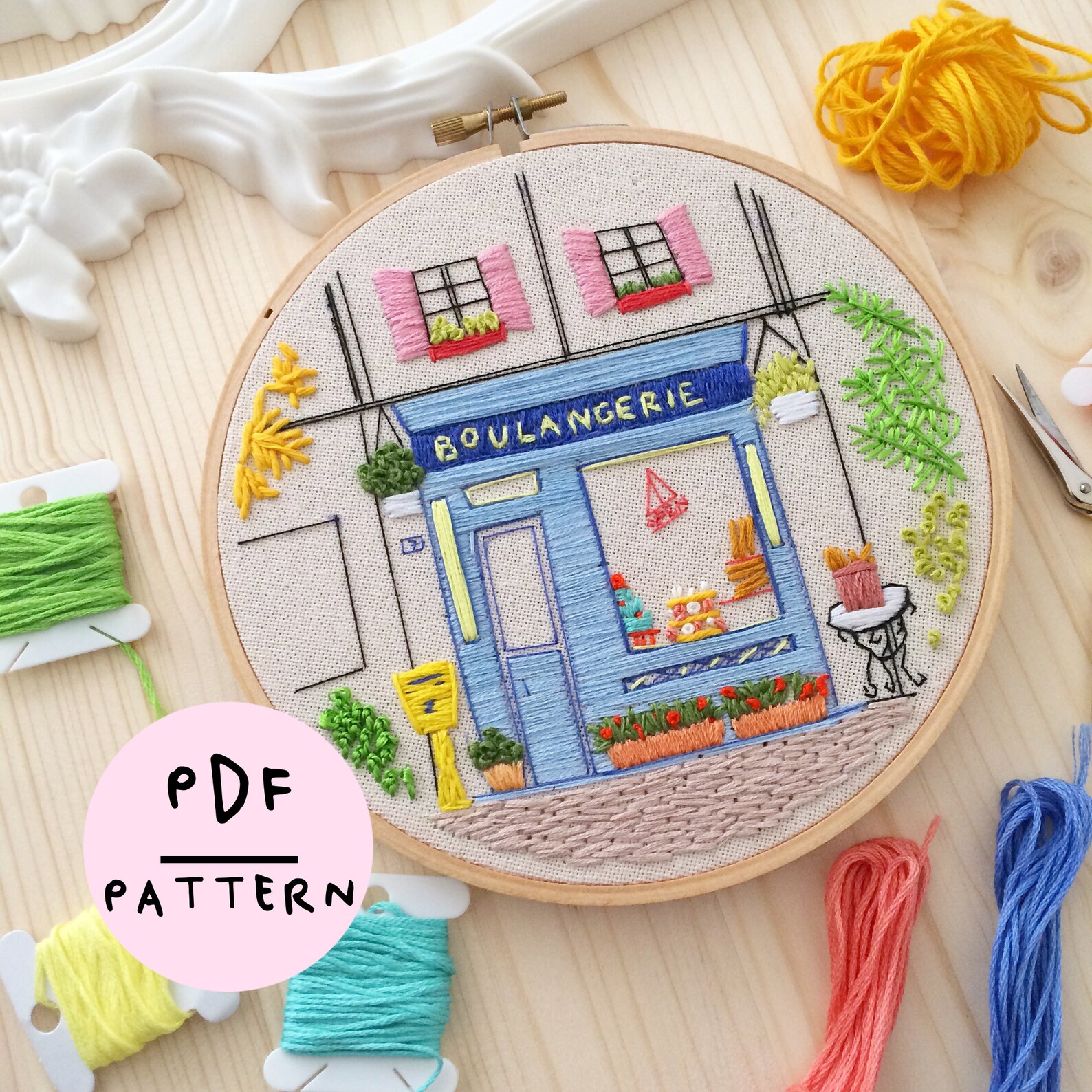 The Little French Bakery PDF Embroidery Pattern DIY | Etsy
