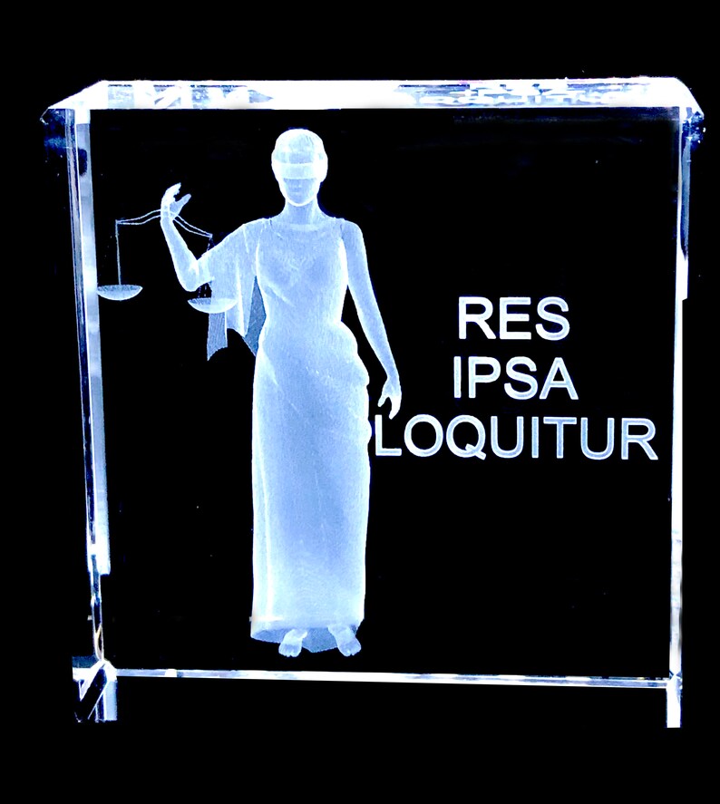 Res Ipsa Loquitur With Lady of Justice Lasered Inside a 3x3 Crystal! - Etsy