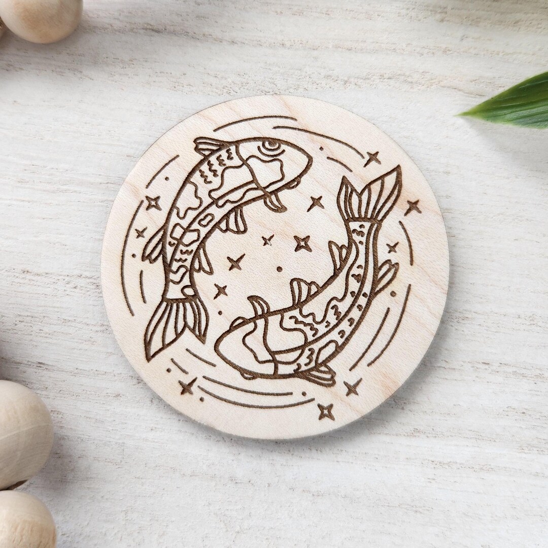 Engraved Koi Fish Wood Magnet: Nature Lover Gift - Etsy