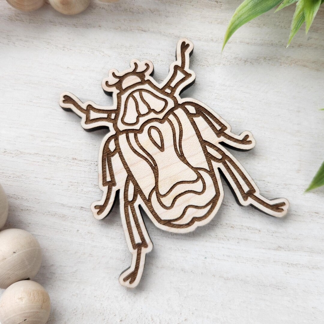 Beetle Wood Magnet | Insect Wood Magnet | Fridge Magnet | Bug Lover ...