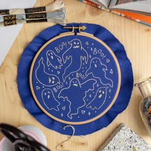 Hand Embroidery Pattern - HALLOWEEN GHOSTS With Step by Step Beginner Embroidery Tutorials - Etsy
