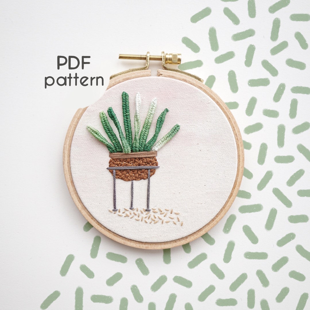 Embroidery Pattern - Succulent Embroidery, Beginner Embroidery ...