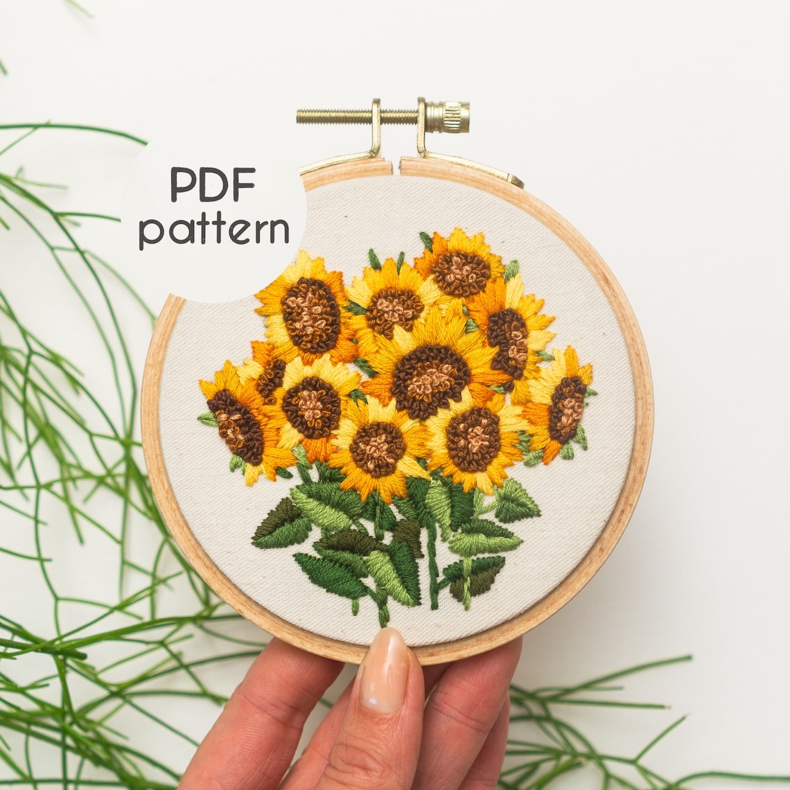 Hand Embroidery Pattern SUNFLOWERS BOUQUET Digital Download - Etsy