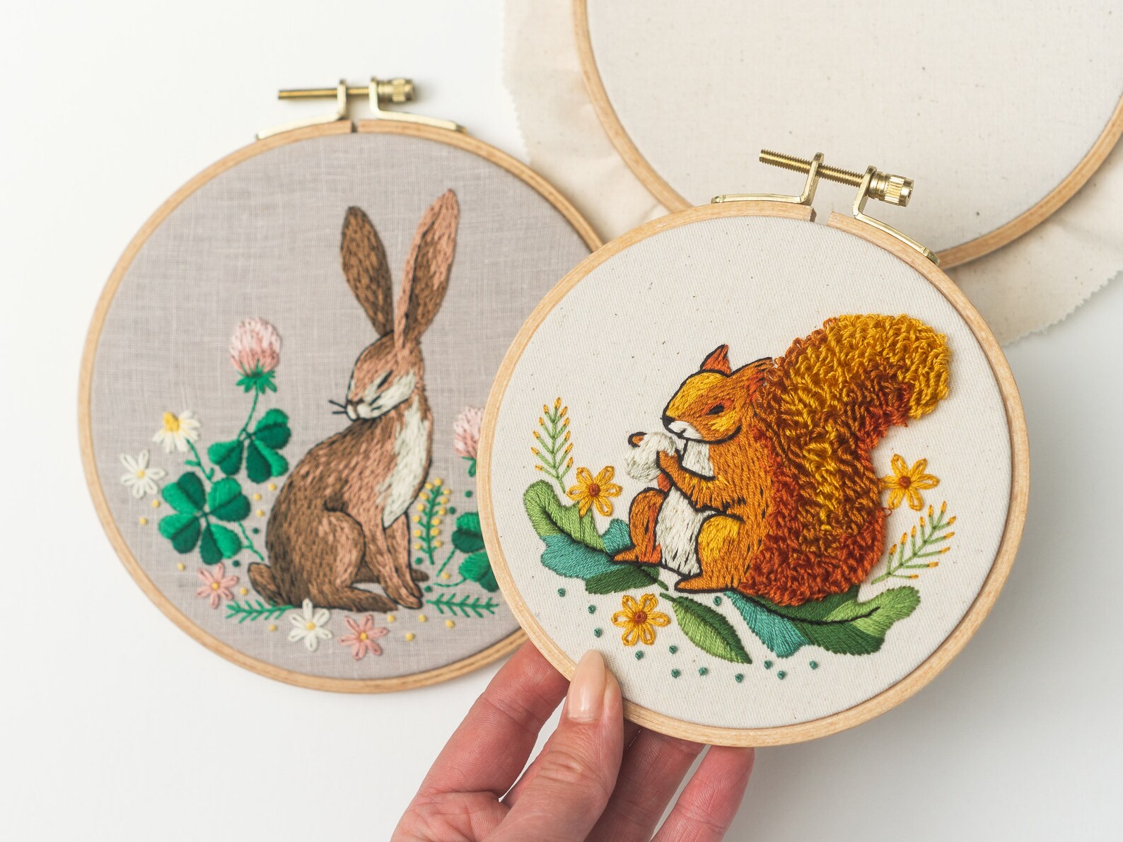 Hand Embroidery - SQUIRREL Pattern, Beginner Step by Step Video ...
