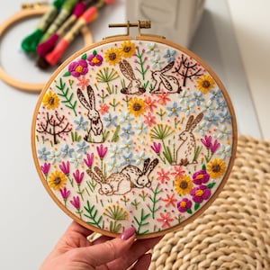 PDF Embroidery - Spring Bunnies Pattern, Beginner Embroidery With Video ...