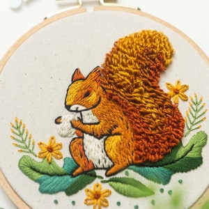 Hand Embroidery - SQUIRREL Pattern, Beginner Step by Step Video ...