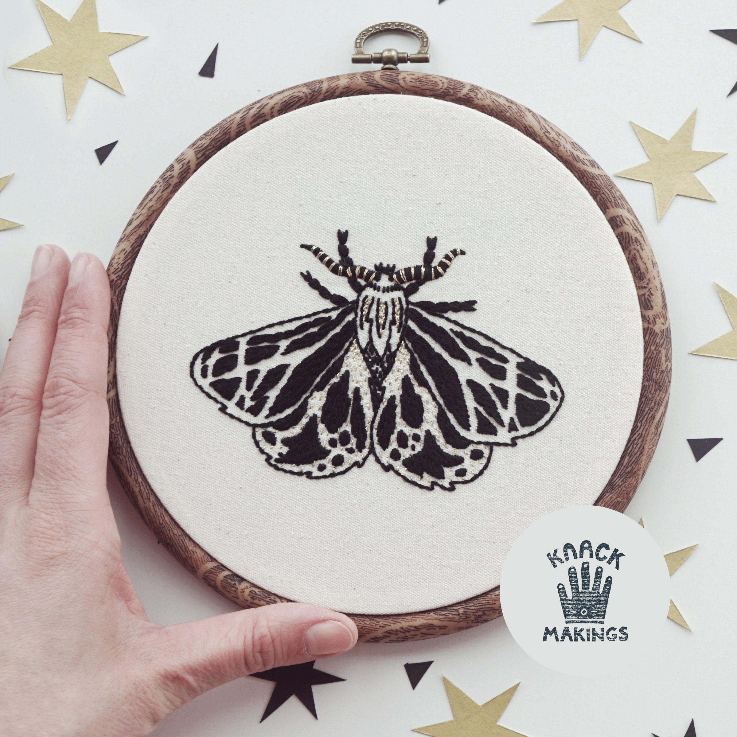 Hand Embroidery Pattern the Moth Beginner Embroidery PDF - Etsy