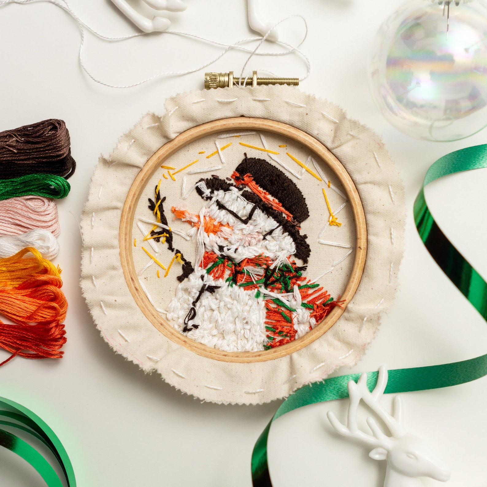 Embroidery Pattern the SNOWMAN Winter and Christmas PDF - Etsy