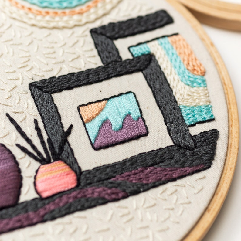 Embroidery Pattern PDF MODERN INTERIOR Hoop Art | Etsy