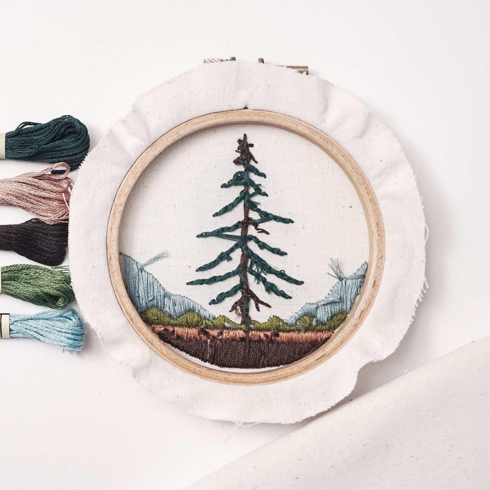 Hand Embroidery Pattern Pine Tree Embroidery Intermediate - Etsy