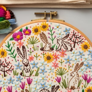 PDF Embroidery - Spring Bunnies Pattern, Beginner Embroidery With Video ...