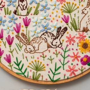 PDF Embroidery - Spring Bunnies Pattern, Beginner Embroidery With Video ...