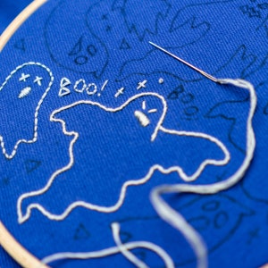 Hand Embroidery Pattern - HALLOWEEN GHOSTS With Step by Step Beginner ...