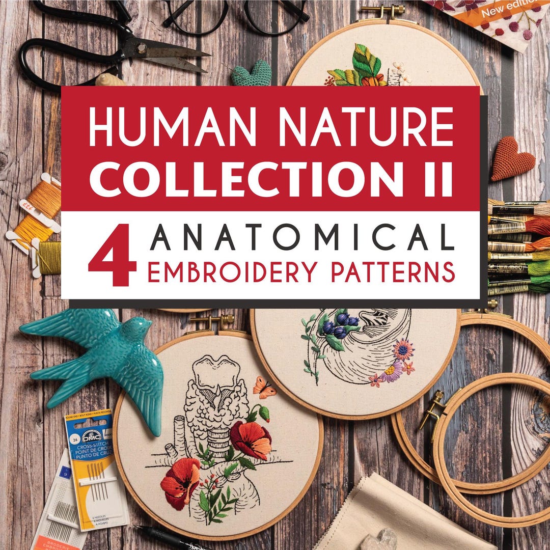 Embroidery Bundle - Human Anatomy Patterns PDF, Video Tutorials ...