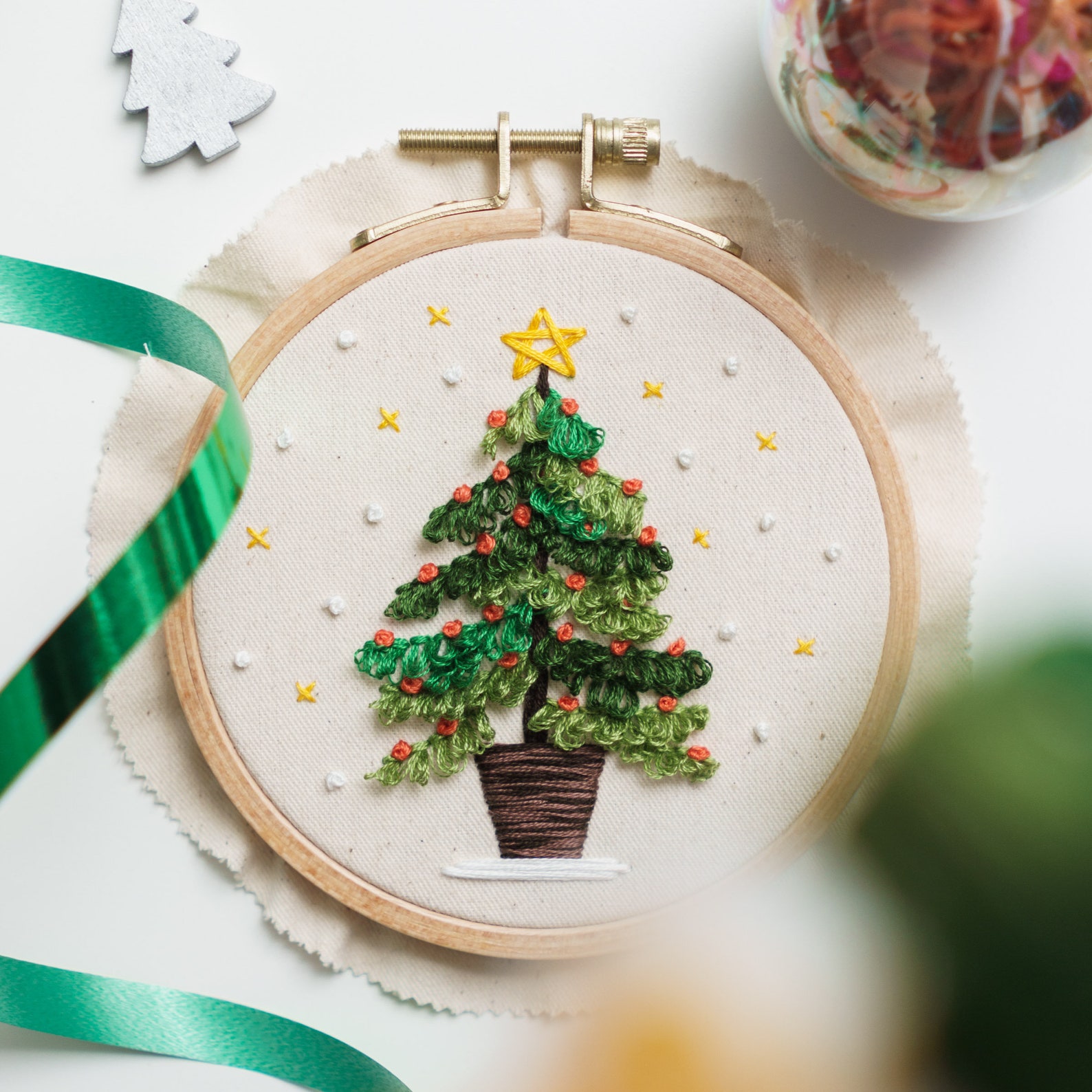 Embroidery Pattern CHRISTMAS TREE Hand Embroidery Pattern - Etsy