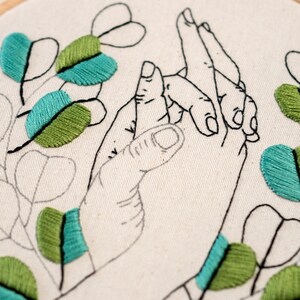Hand Embroidery Pattern - HOLDING HANDS, Beginner Level, PDF Embroidery ...