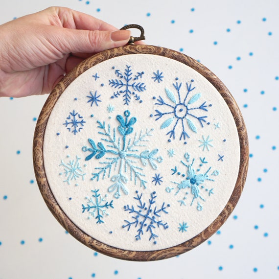 Kits & How To Cross Stitch Modern Embroidery Winter Snowflake ...