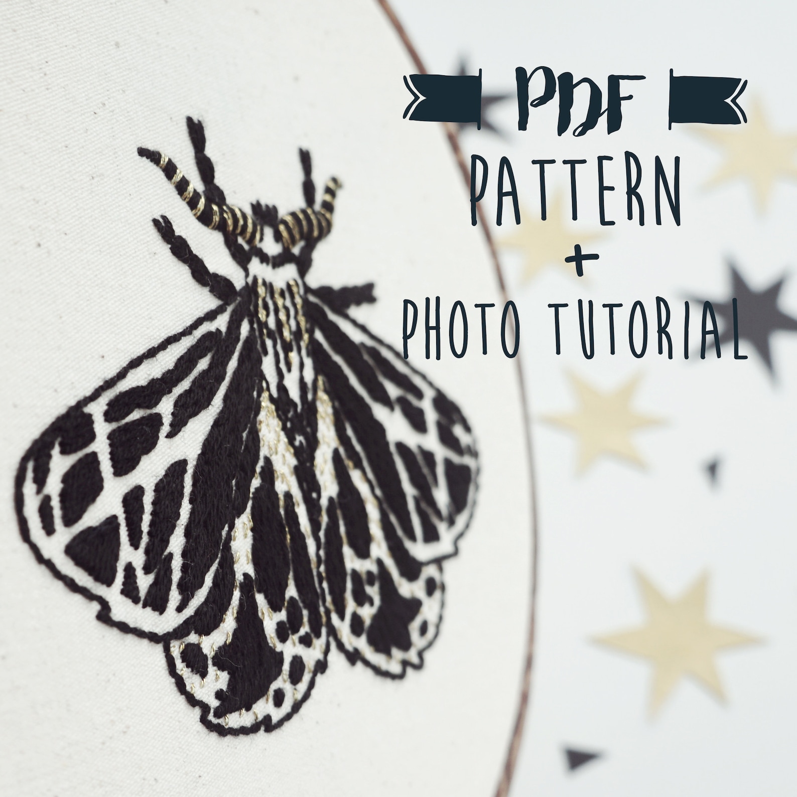 Hand Embroidery Pattern the Moth Beginner Embroidery PDF - Etsy