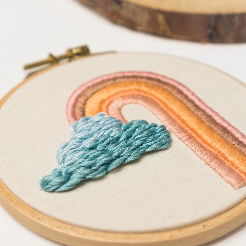 Hand Embroidery Pattern - RAINBOW Design, DIY Beginner Embroidery With ...