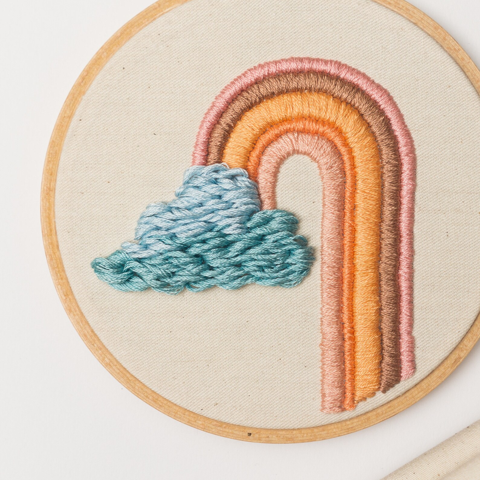 Hand Embroidery Pattern RAINBOW Design DIY Beginner - Etsy
